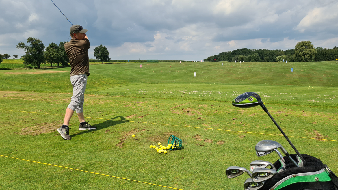 Am Golfplatz Bad Hall: Erstmals am Green unterwegs